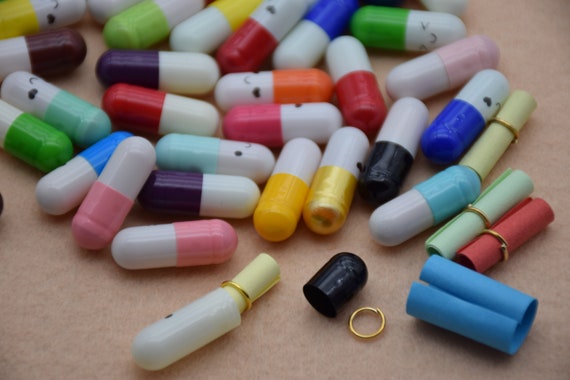 100 Kawaii Pill Capsulewish Faux Pillsecrect Message Note in | Etsy