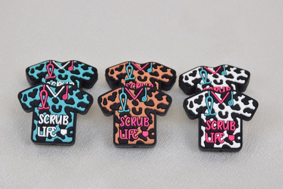 Nurse Scrub Top Scrub Life Silicone Focal Beads,gifts Focus Beads,pen ...