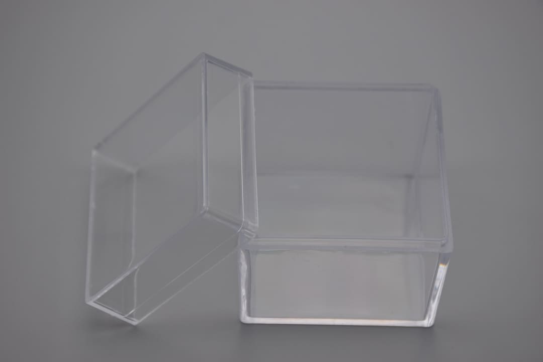 2 Square Clear Plastic Box,transparent Ps Box With Lid,clear Box Container,box Storage,plastic ...