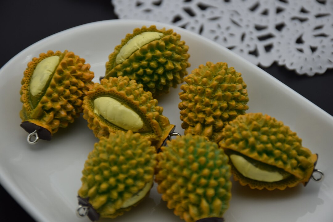 10 Resin Adorable Durian Fruit Charms Earring Necklace Bracelet Bead ...
