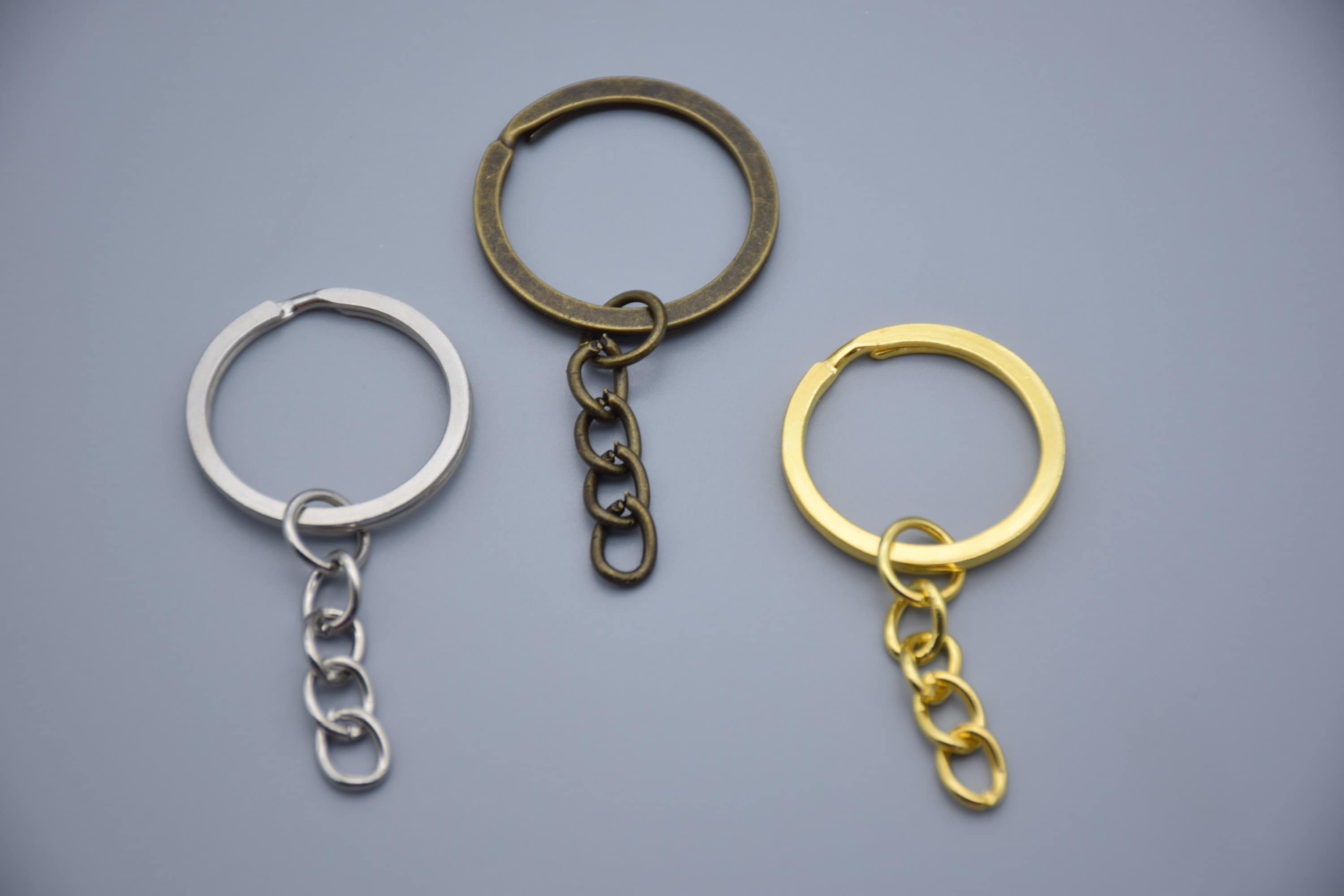 10 Metal Key Chain Rings,25mm Split Key Chain Ring With 25mm Link Chain ...