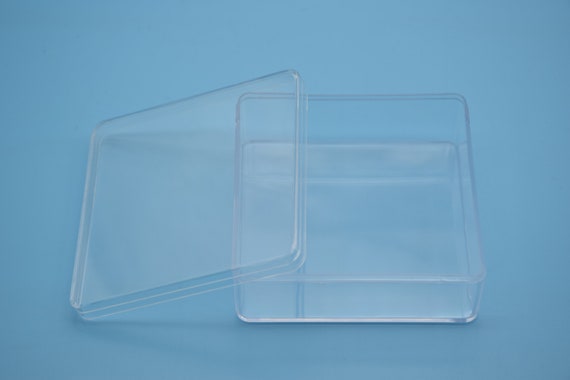 2 Square Clear Plastic Boxtransparent Acrylic Box With | Etsy