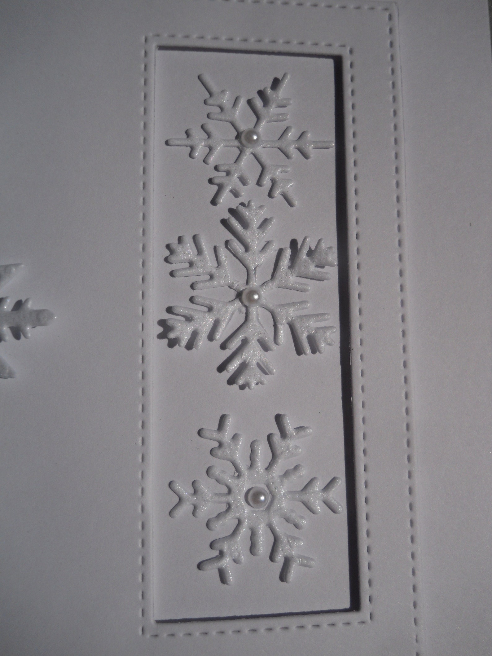Snowflake Card, Snowflakes, One Large W Three Snowflakes, Winter Card ...