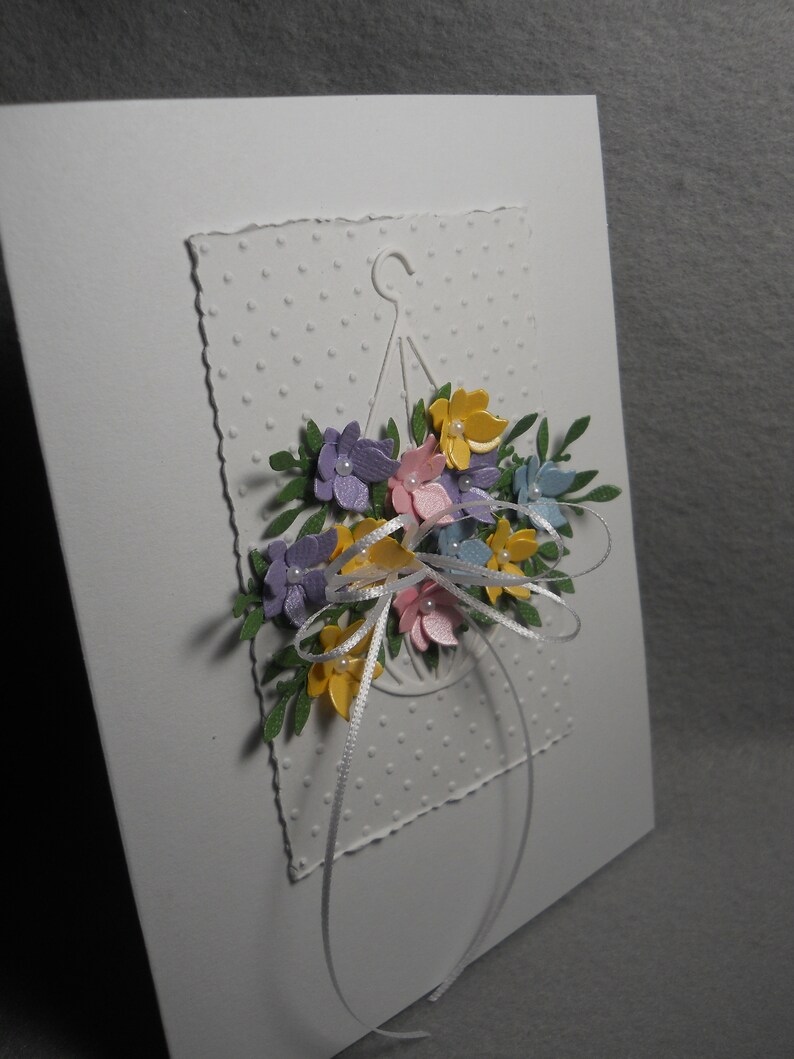 Hanging Basket Card, Hanging Basket Card of Spring Flowers, Assorted ...