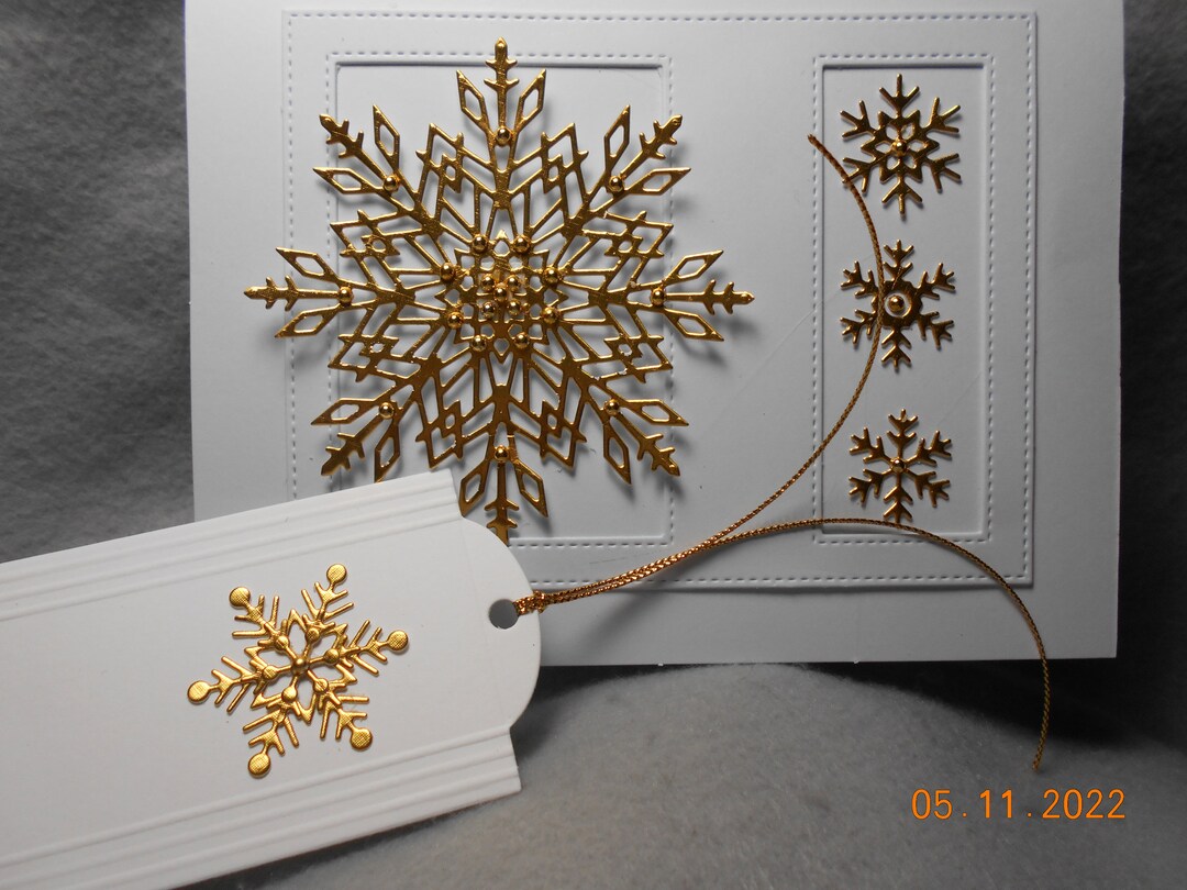 Snowflakes, Gold Snow Flakes, Large Gold Snowflake With Three Small ...