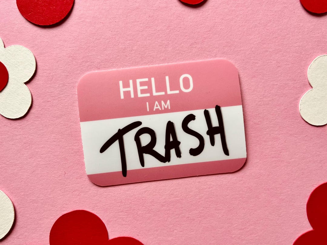 Menhera Vinyl Sticker Hello I Am Trash - Etsy