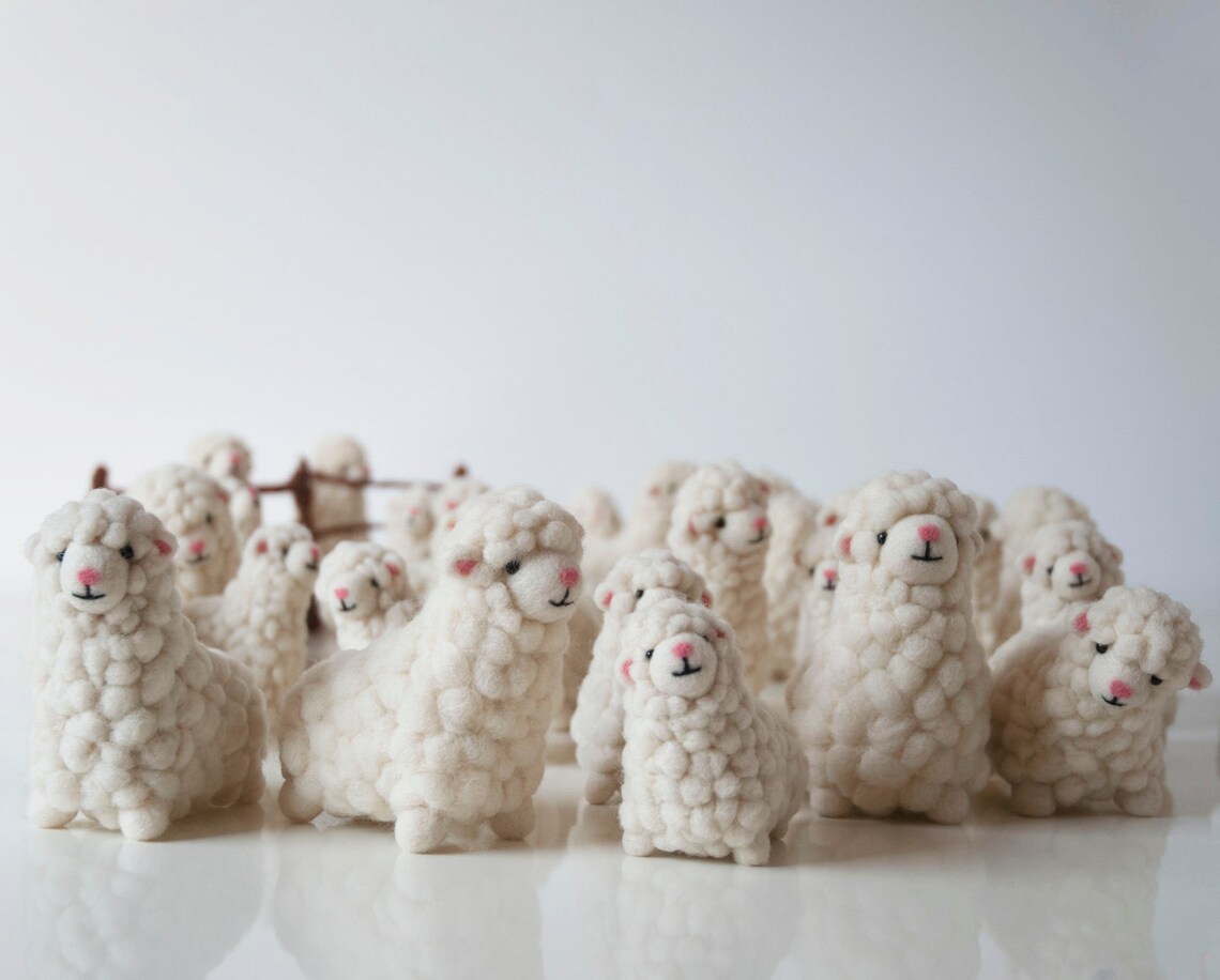 Maggie the Sheep, Needle Felted Decoration. Handmade in England From ...