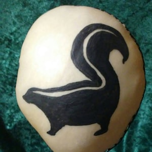 Skunk Totem Large Round Rawhide Rattle, Shamanic Journey Ritual Animal ...