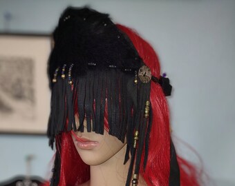 Custom Ritual Trance Mask, Deer Leather, Glass & Metal Beads, Norse ...