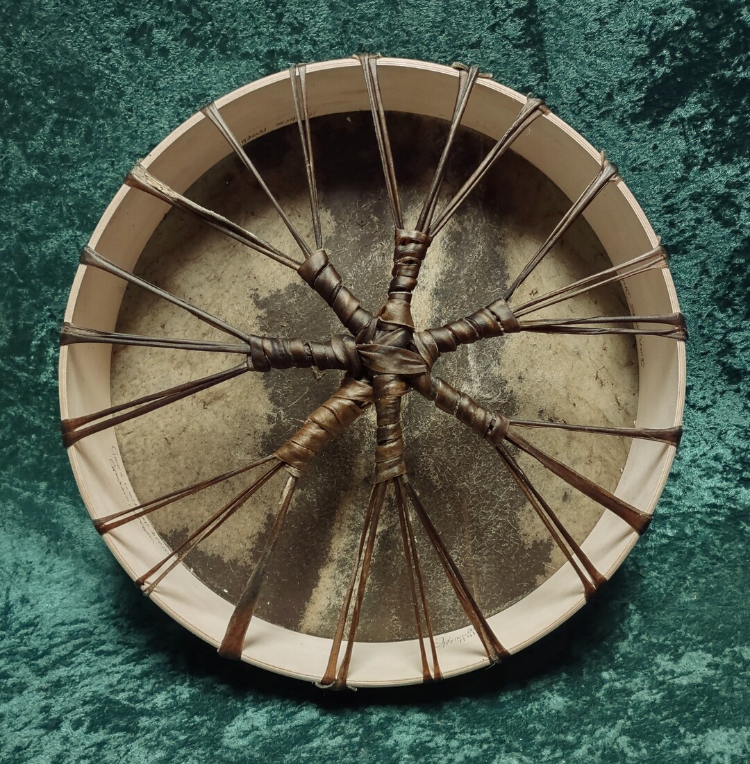 15" Horse Seven Sisters Rawhide Drum, on Maple Hoop, With Beater, Suede ...