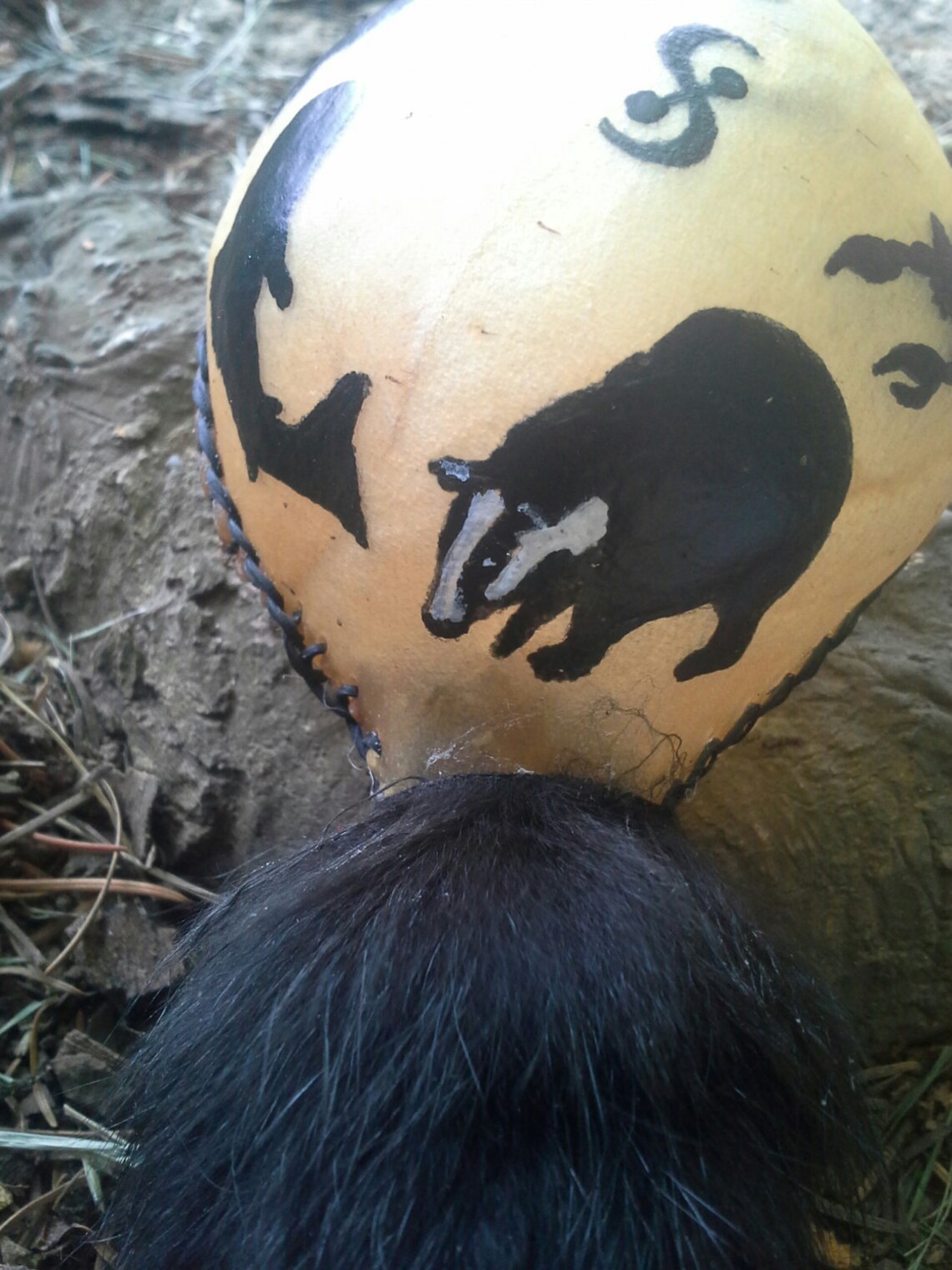 Fancy Painted Four Directions Animal Totems Round Rawhide - Etsy