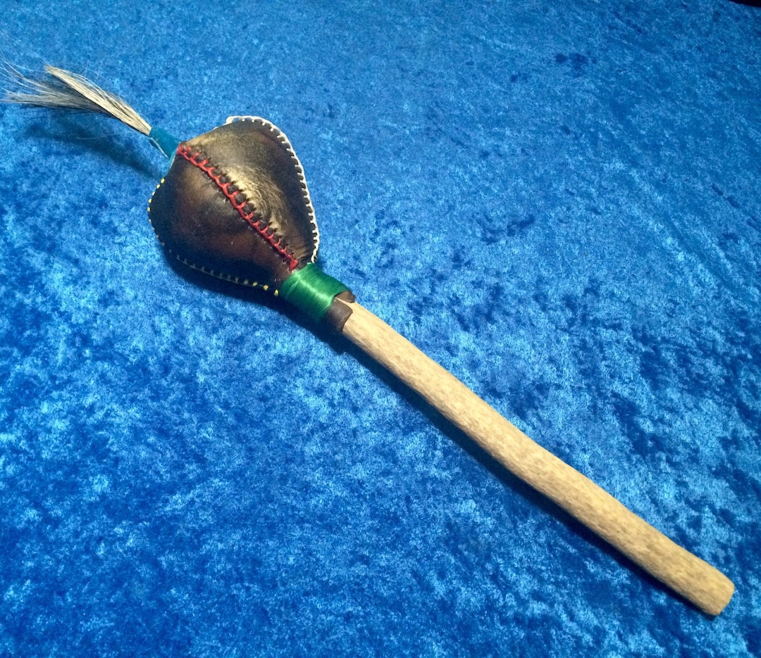 Four Directions Shaman's Rawhide Rattle, Horse, Deer or Buffalo With ...