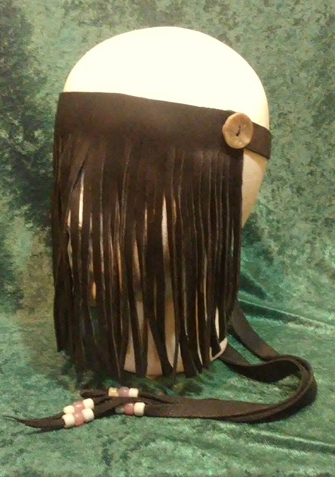 Custom Shaman's Mask, Deer Leather, Glass Crow Beads, Shamanic Eye ...