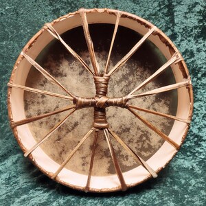 15 Buffalo Spirit Rawhide Drum on Maple Hoop With Beater & Suede Handle ...