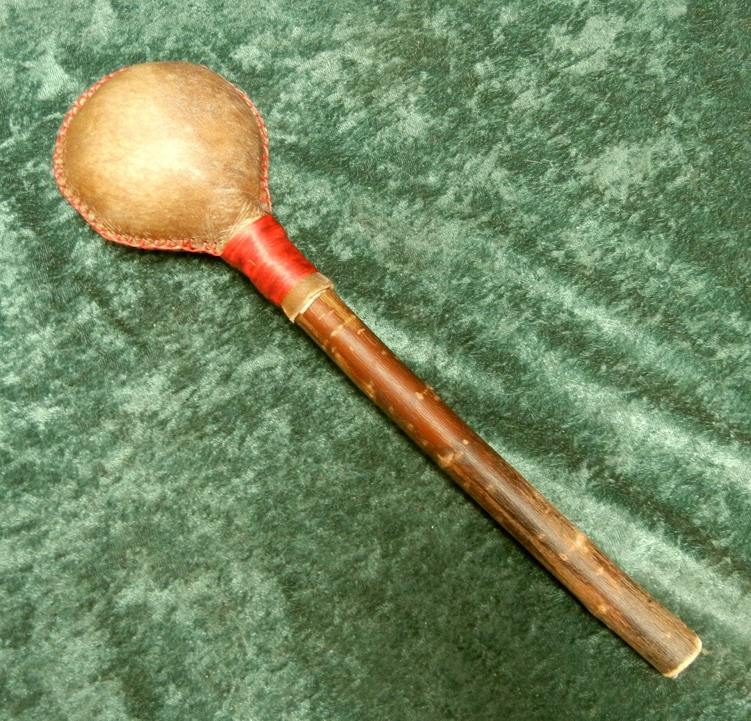 Large Round Rawhide Shaman Rattle, Deer, Elk, Buffalo or Horse, Corn ...