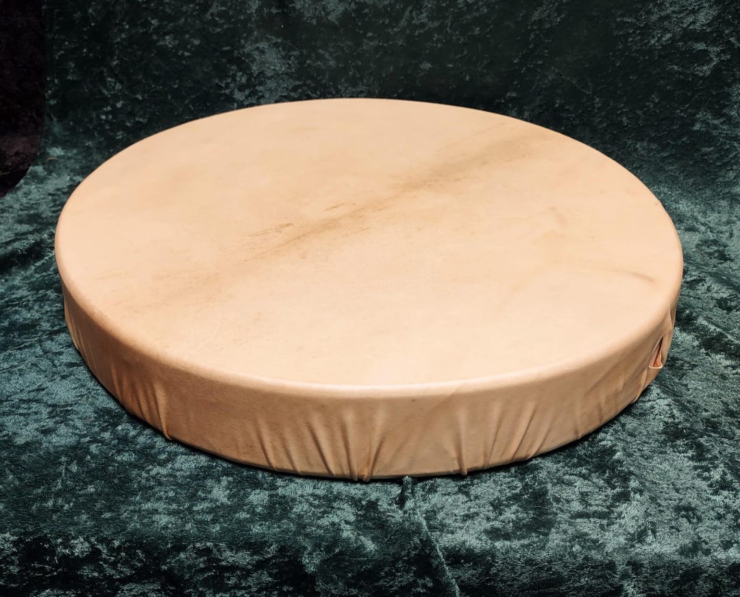 18 Elk Harmonic Shamanic Rawhide Drum, on Cedar Hoop, With Suede Wrap ...