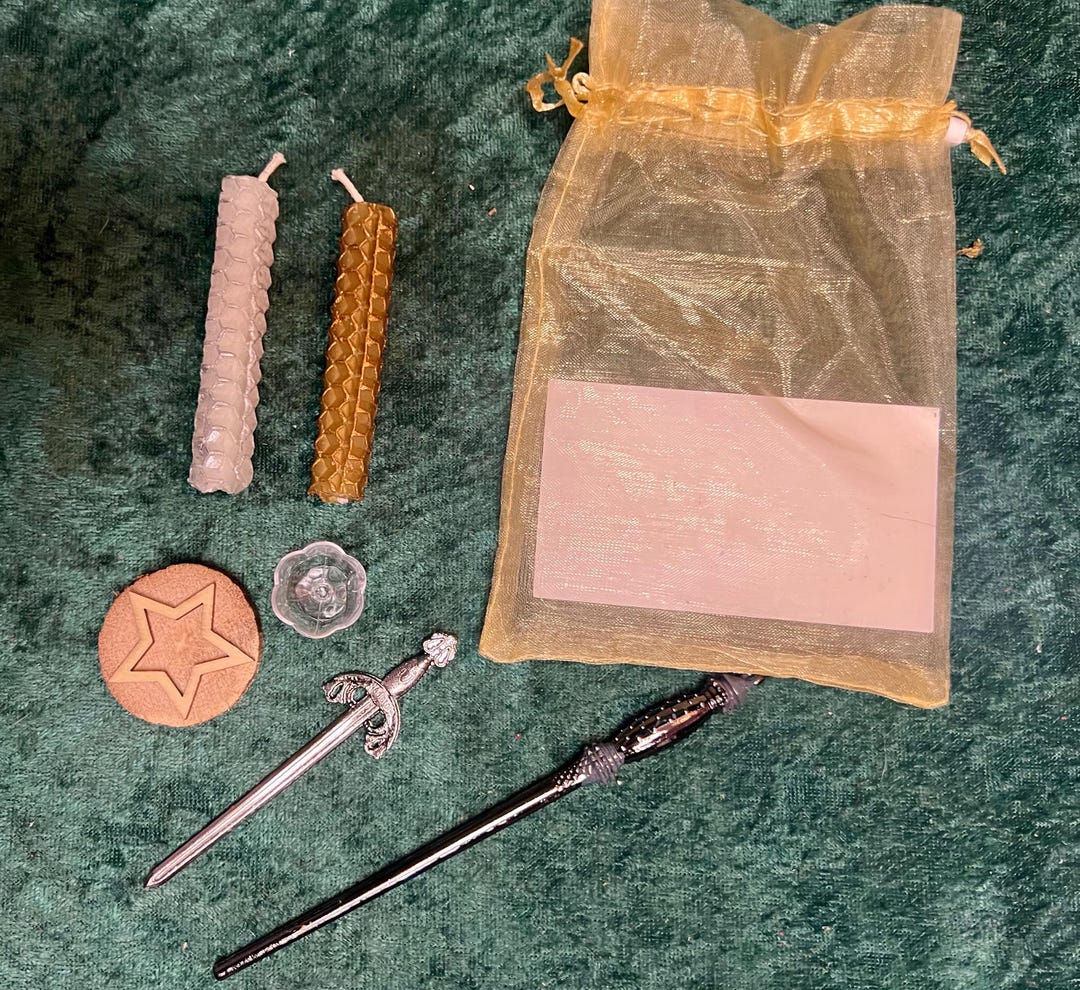 Altar Kit On-the-go Travel Ritual Candles Tools Athame Wand Chalice ...