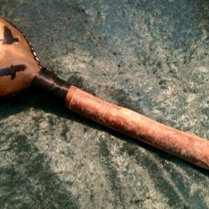 Crow Animal Totem Large Round Rawhide Rattle, Shamanic Rattle, Ritual ...