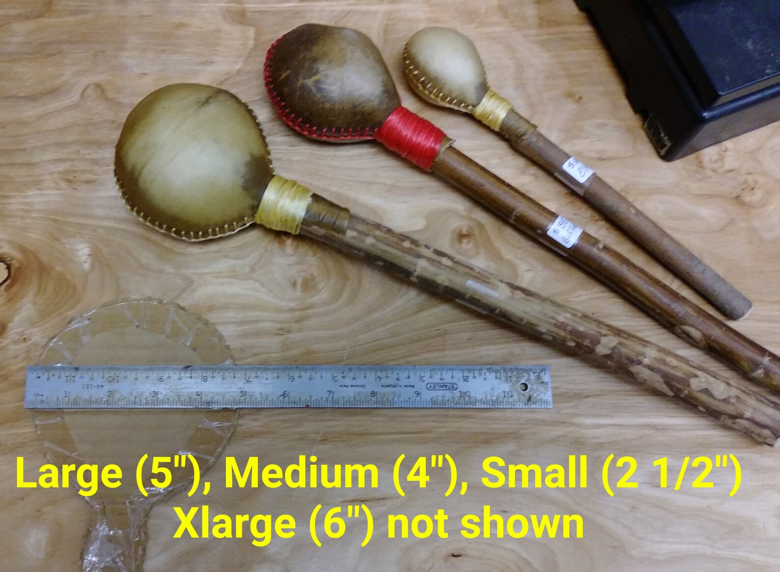 Rawhide Rattle / Drum Beater Combo With Small Medium or Large - Etsy