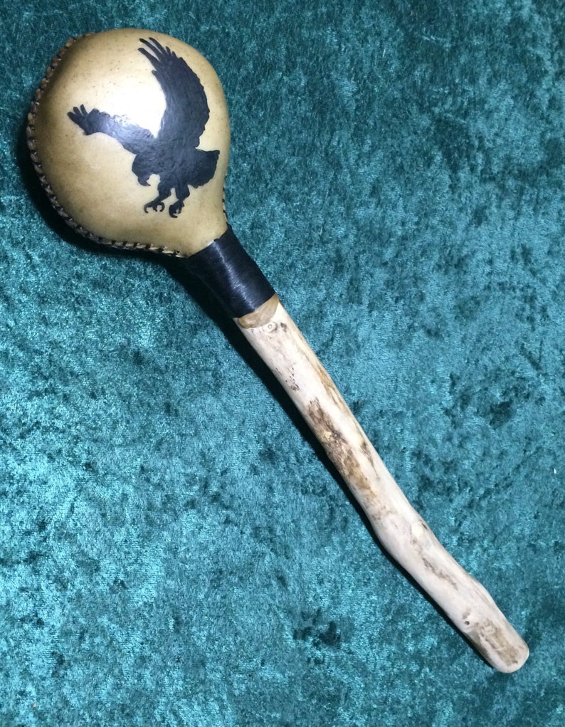 Eagle Totem Large Round Rawhide Rattle Shamanic Journey - Etsy