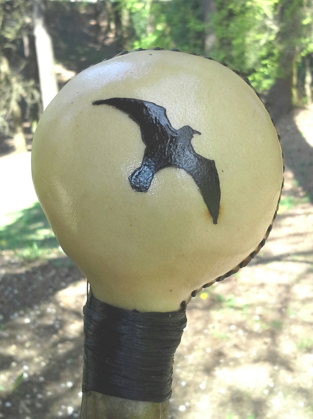 Sea Gull Totem Large Round Rawhide Rattle, Shamanic Journey Ritual ...