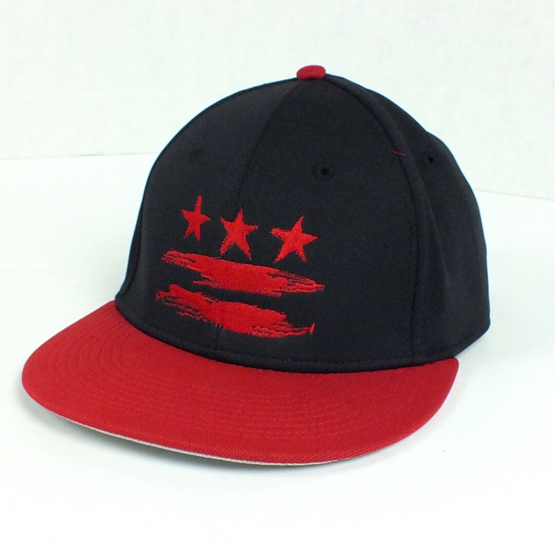 Washington DC Flag Red and Black Fitted Hat - DC Flag Baseball Cap ...