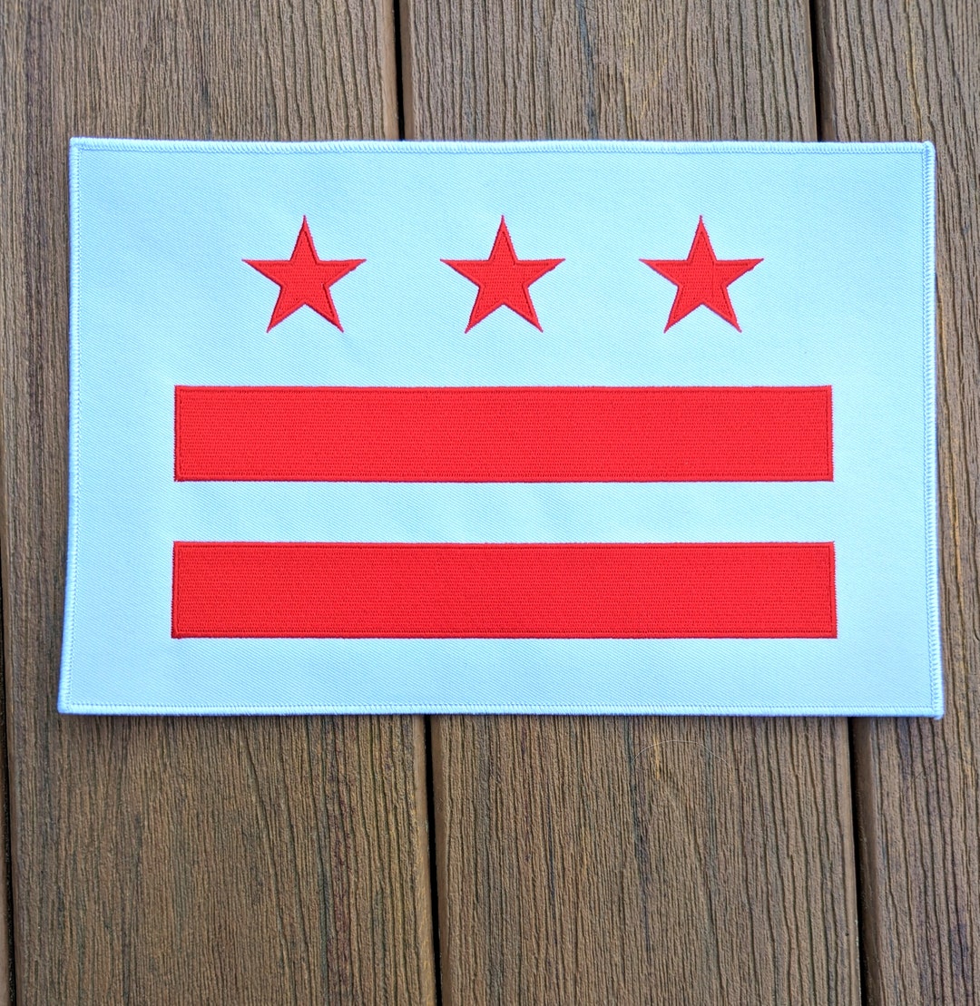 HUGE Washington DC Flag Patch NEW Version Red and White Embroidered Iron-on / Stitch - Etsy