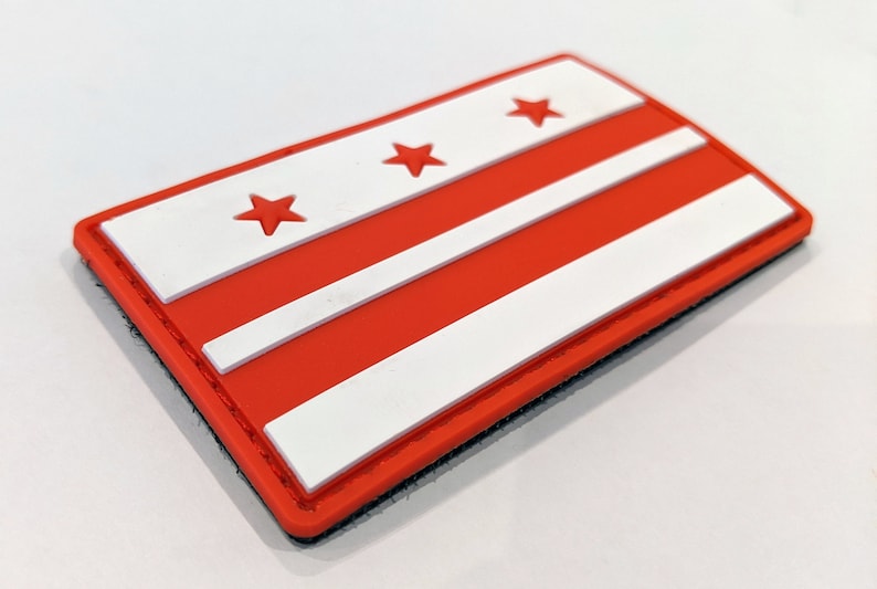 Washington DC Flag Patch PVC Rubber With Loop & Tape Backing 3D Patch Tactical Style - Etsy