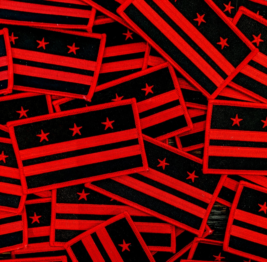 Washington DC Flag Patch Black and Red Version - Etsy