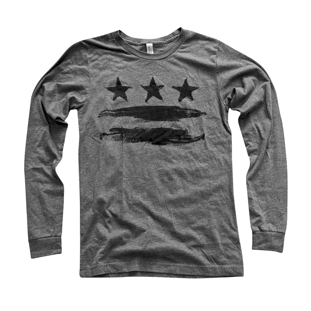 Washington DC FLAG Shirt - Painted DC Flag T-shirt - Long Sleeve - Etsy