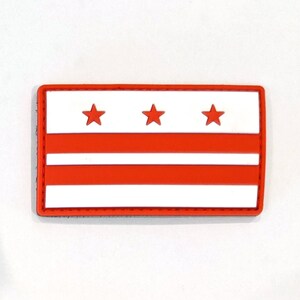 Washington DC Flag Patch - PVC Rubber With Loop & Tape Backing - 3D ...