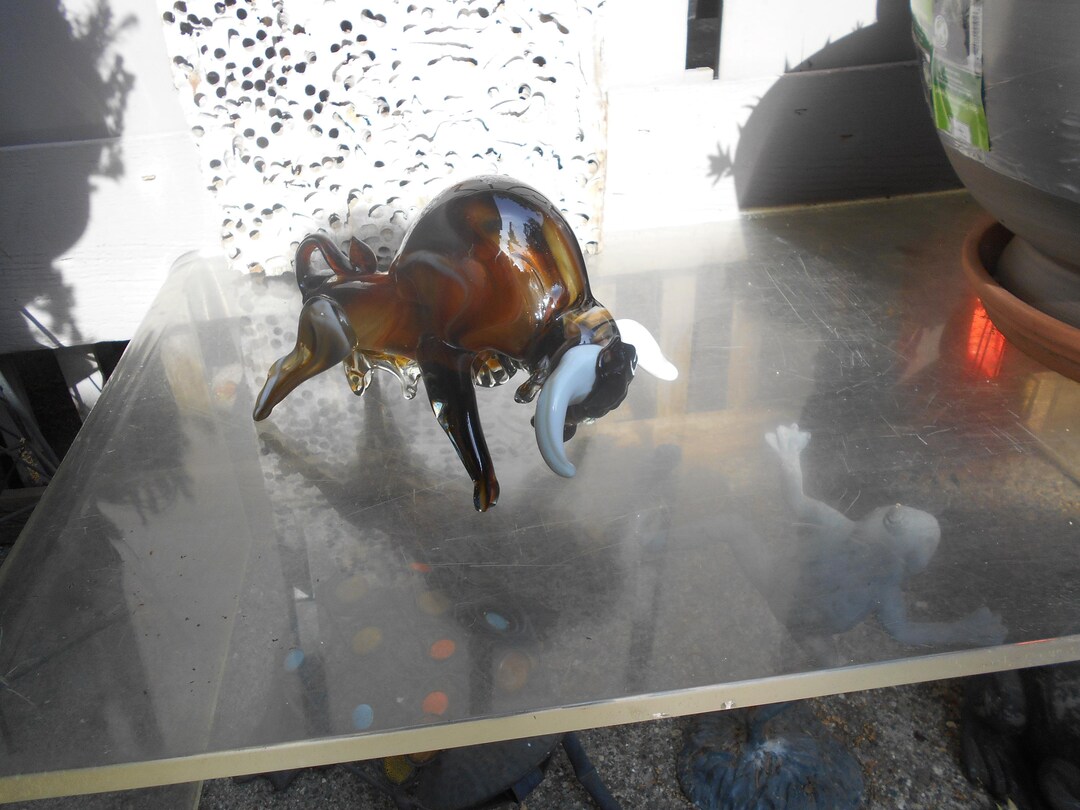 Hand Blown Venetian Murano Glass Bull Sculpture Italy - Etsy