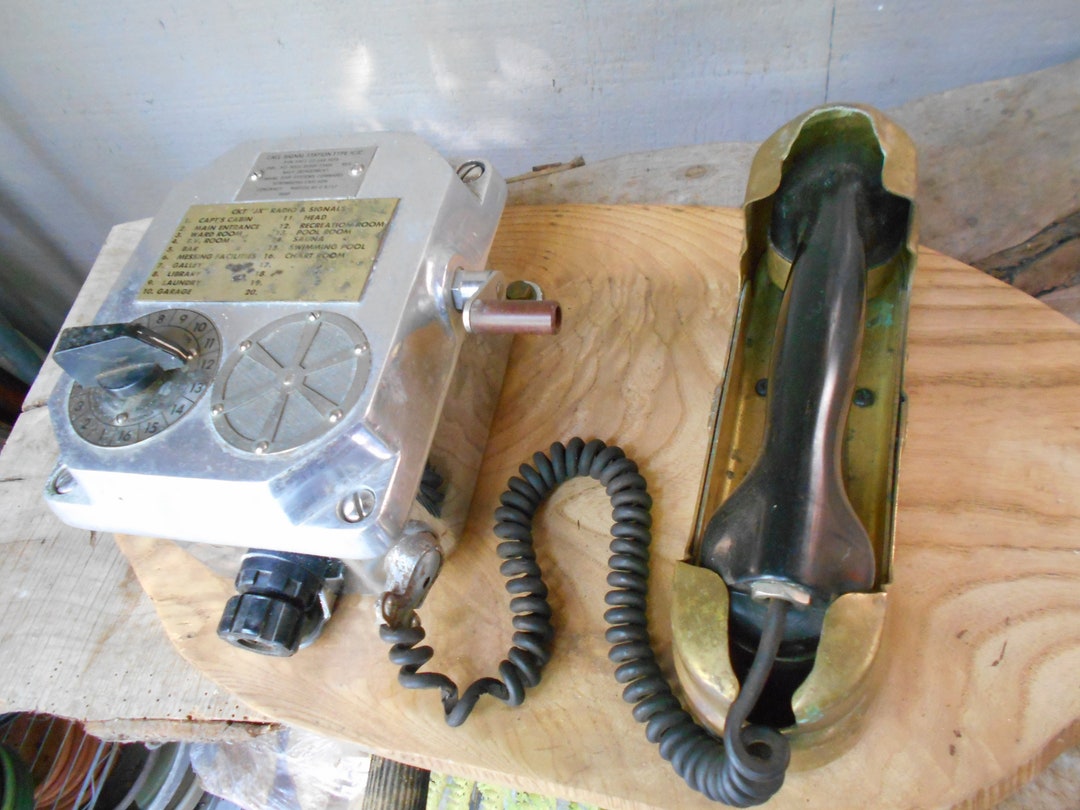 US NAVY Brass- Type-b- Battleship Telephone- With Stromberg Carlson ...