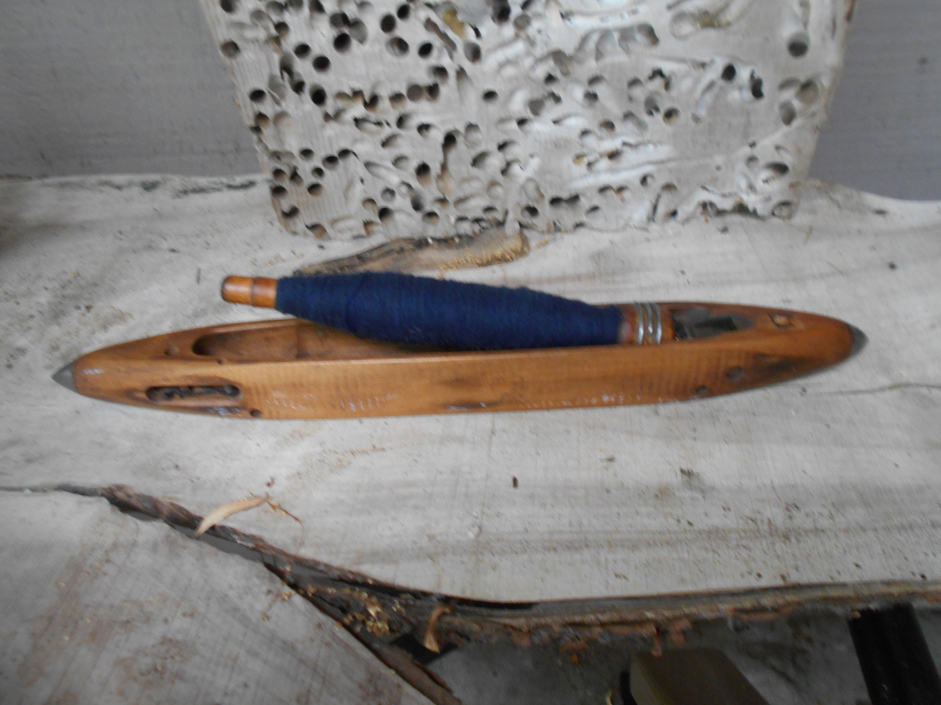 Antique Early 1900s Industrial Wood Weaving Loom Shuttle With Pirn ...