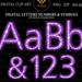 Purple Glitter Alphabet Clipart. Letters, Numbers Digital Clipart ...