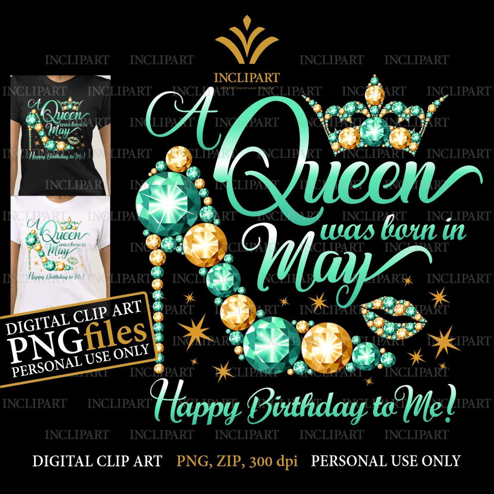 A Queen Was Born in May Digital Clipart PNG Format. Birthday - Etsy