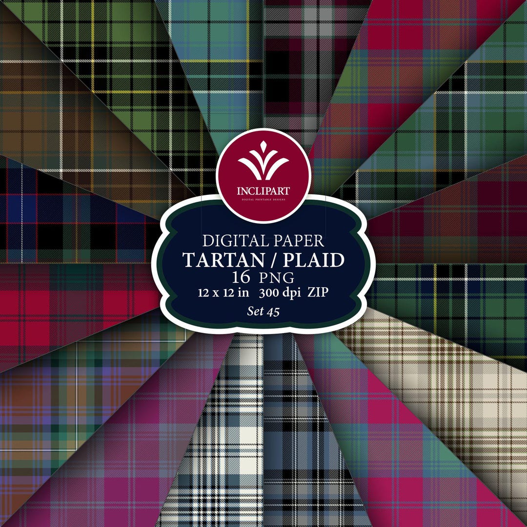 Tartan Digital Paper Clipart. Scottish Macalpine, Isle of Skye, Lindsay ...