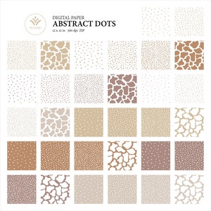 Abstract Dots Digital Paper. Set of 32 JPG Dalmatian, Spotty Pattern ...