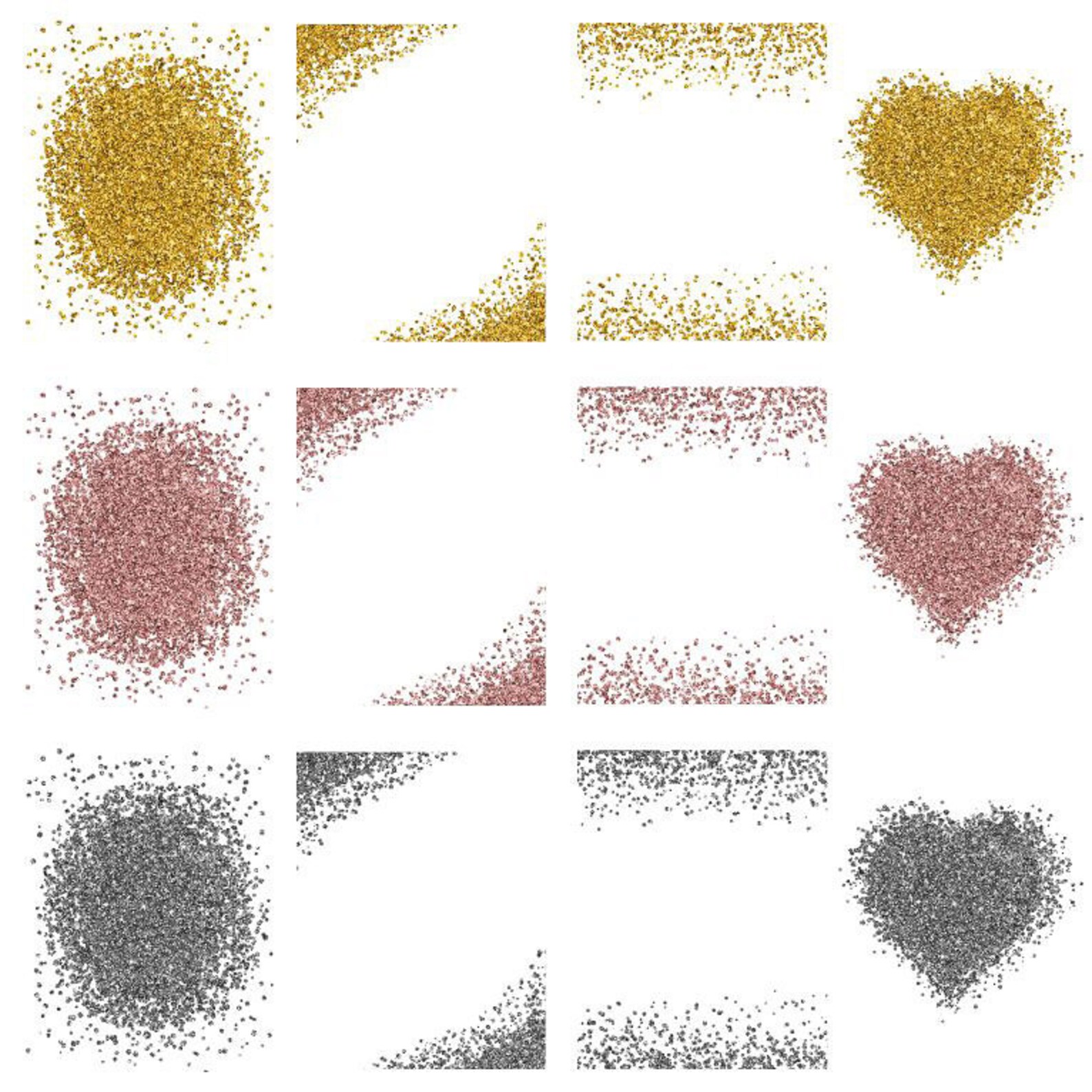 Glitter Overlay Clipart. Sparkle Overlay, Frames Clip Art. Gold, Rose ...