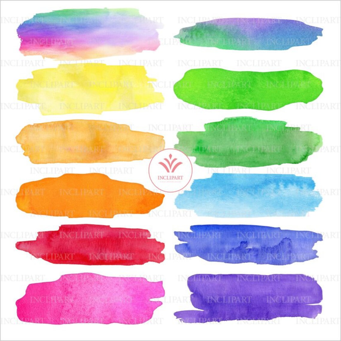 Clipart Watercolor Strokes Banners. Digital Hand Painted - Etsy