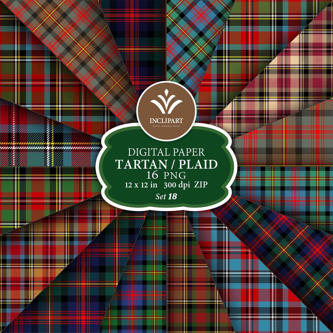 Tartan Digital Paper Clipart PNG File Format. Carolina Tartan, Scottish ...