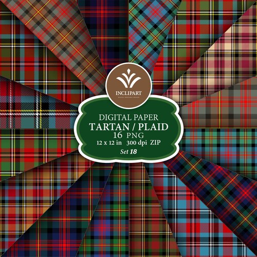 Tartan Digital Paper Clipart PNG Files. Seamless Background - Etsy
