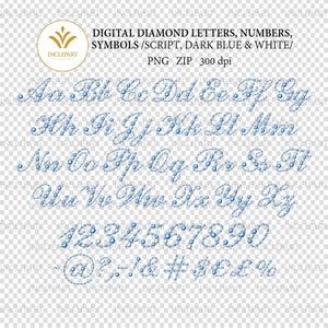 Diamond Alphabet Script PNG. Digital Letters, Numbers, Symbols Clip Art ...