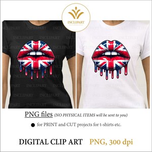 Lips Drip, British, UK, Union Jack Flag, PNG File, Sublimation Clip Art ...