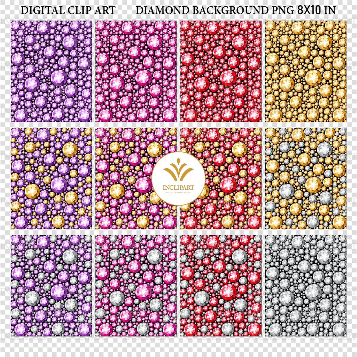 Diamond Background, Overlay Clipart PNG, JPG File Format 8 X 10 In ...
