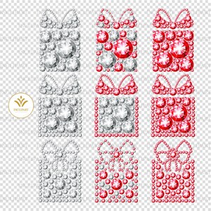 Diamond Gift Box Digital Clipart PNG Format. Red and White - Etsy
