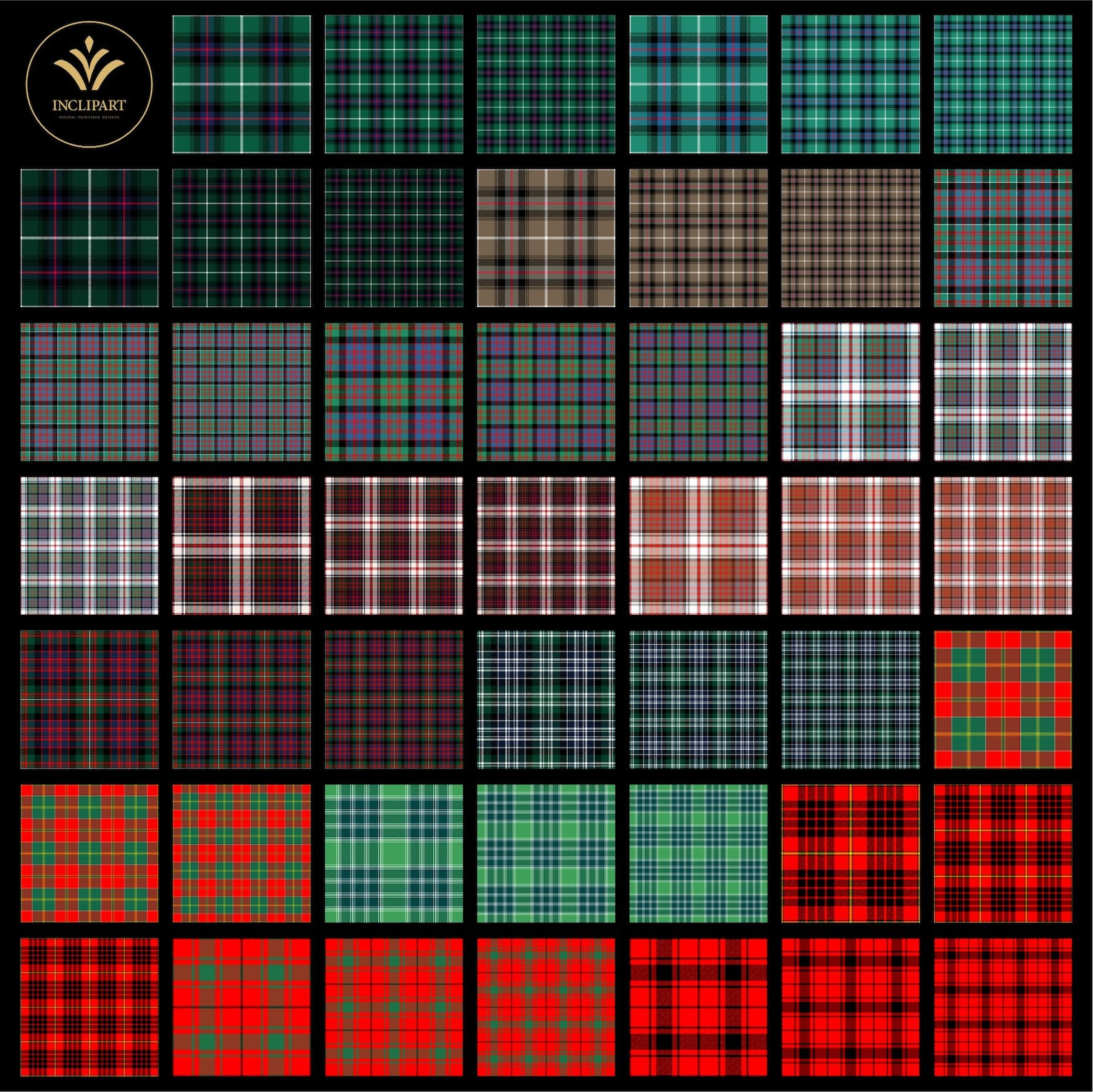 Tartan Digital Paper Clipart. Seamless Background Digital - Etsy