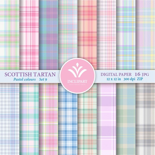 Tartan Digital Paper Clipart. Seamless Background Digital - Etsy