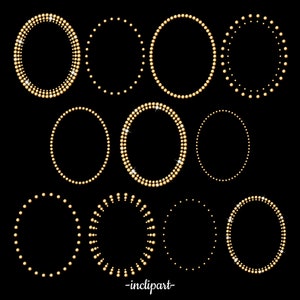 Oval Diamond Frames Clipart. Gold, Yellow Gem Frames, Overlay ...
