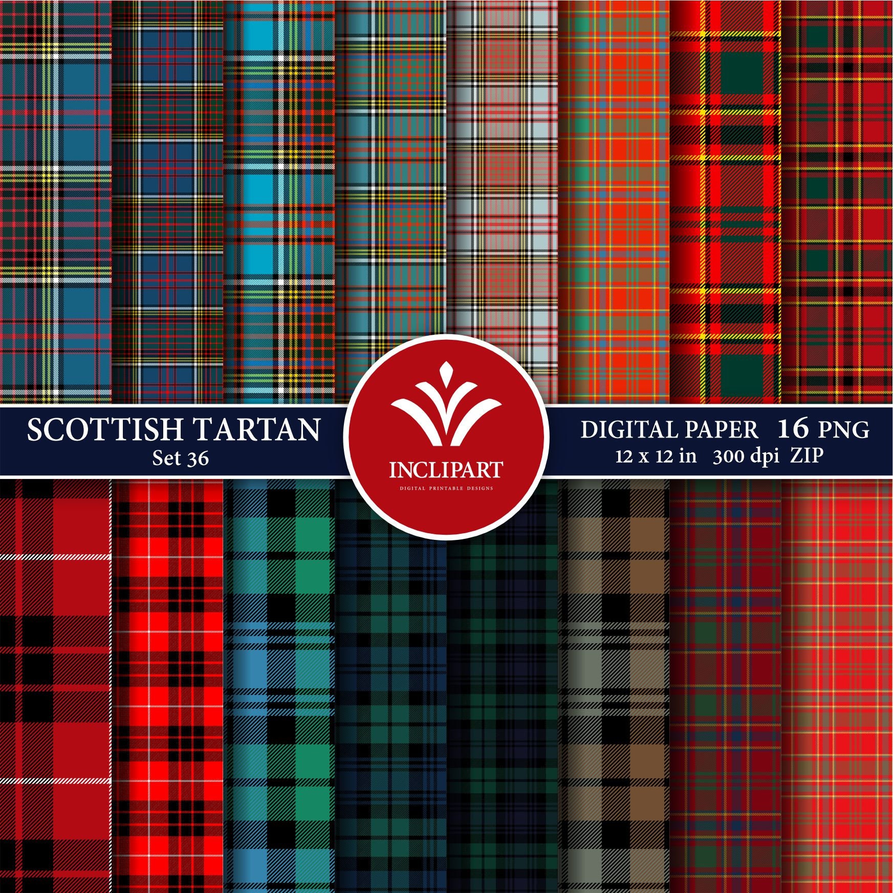 Anderson, Munro Tartan Digital Paper Clipart. Scottish Plaid, Tartan ...